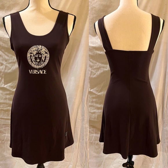 Dresses | Vintage Versace Chocolate Brown Mini Dress | Poshmark